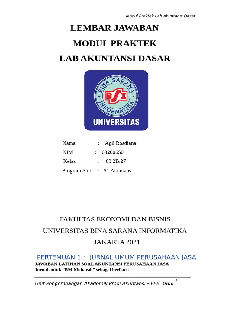 Tugas Lab. Akuntansi Dasar | PDF