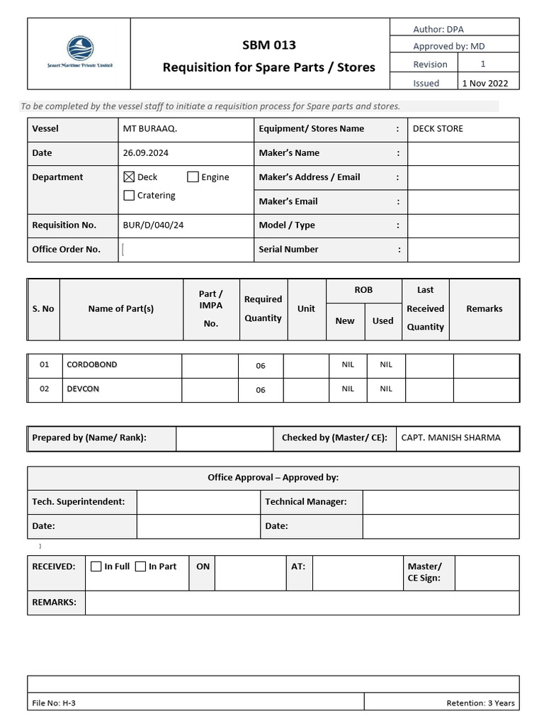 BUR-D-040-24 (Deck Stores) | PDF