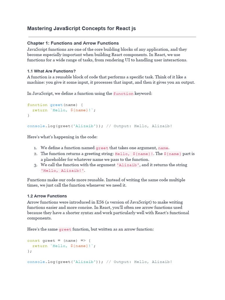 Javascript Concepts For React Js Pdf Java Script Anonymous Function 8536