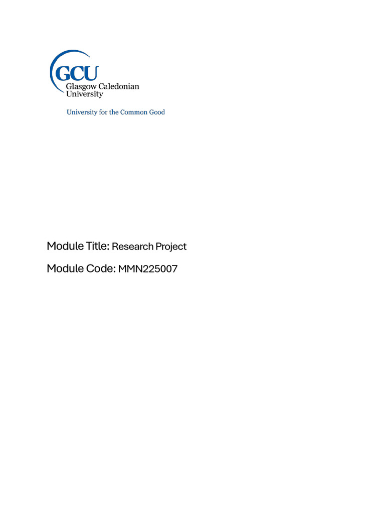 MSC Research Project Module Handbook - 2425A | PDF | Methodology ...