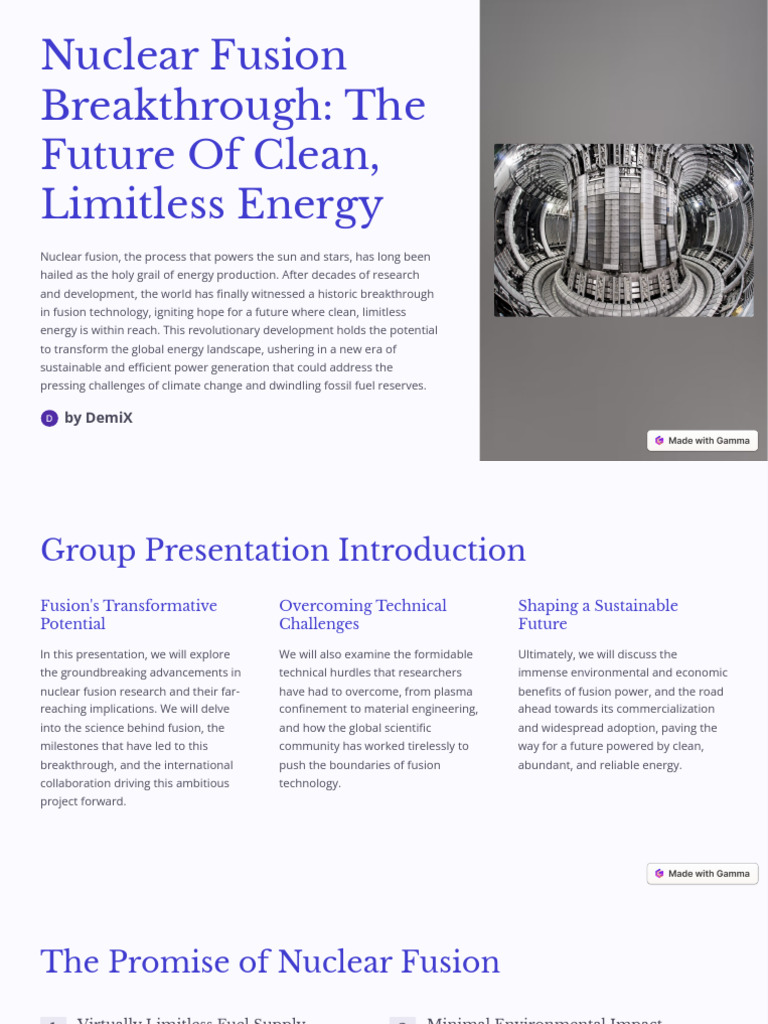 Nuclear Fusion: Clean Energy Breakthrough | PDF | Fusion Power ...