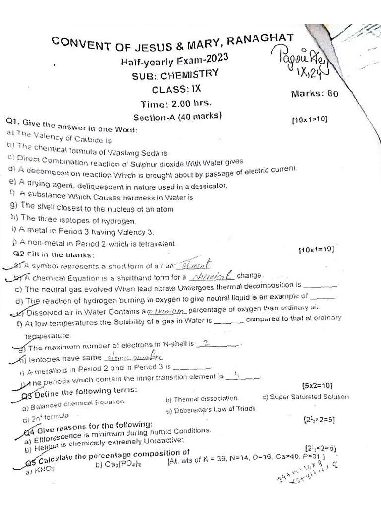 Chemistry Question | PDF