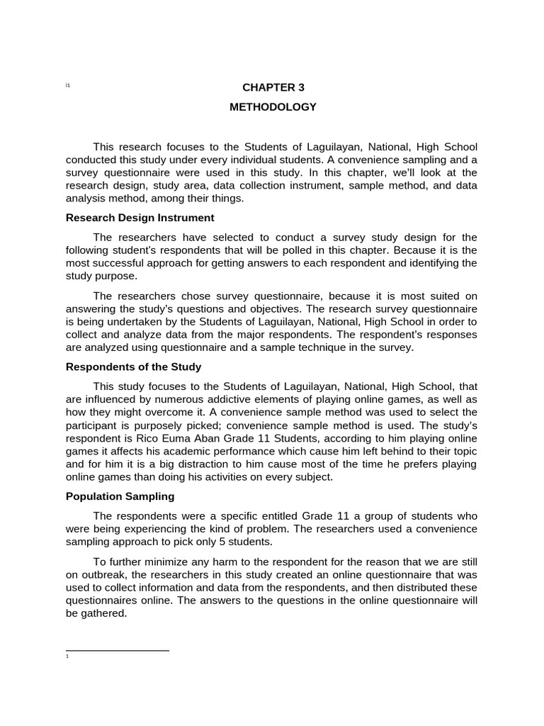 Chapter 3 english | PDF | Survey Methodology | Questionnaire