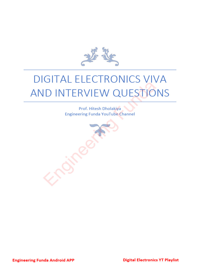 Digital Electronics Viva Questions Guide | PDF | Integrated Circuit ...