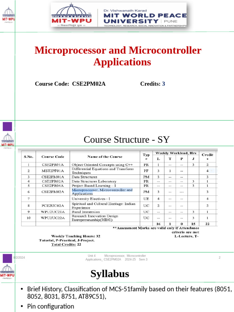 Microprocessor and Microcontroller Course | PDF
