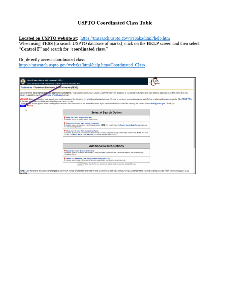 USPTO Coordinated Class Table - 7-26-22 | PDF | Information Retrieval ...