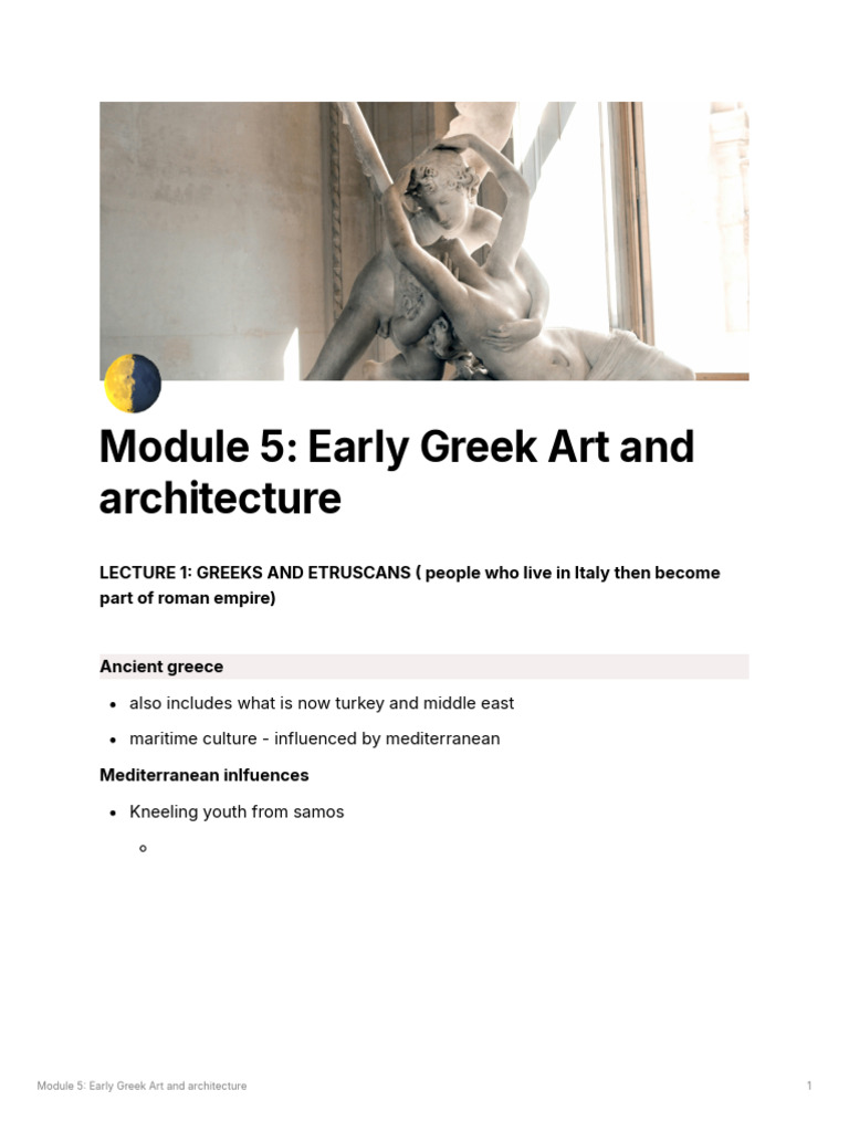 Art History Module 5 Early Greek and Architecture | PDF | Column ...