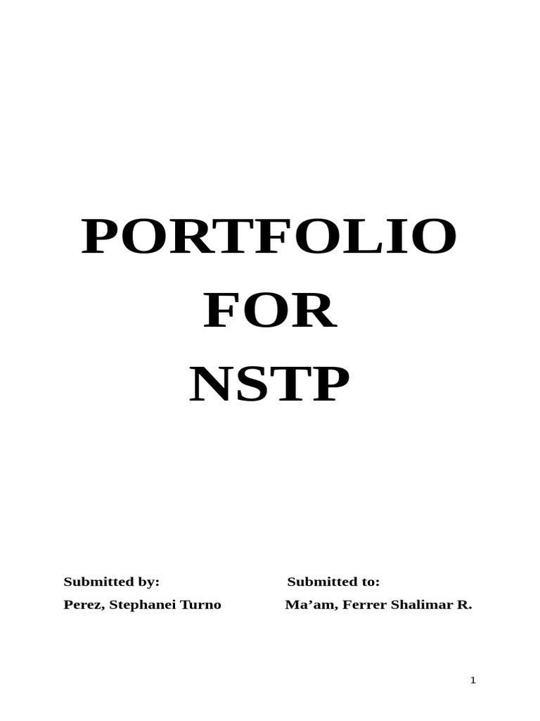 NSTP Portfolio Done | PDF | Leadership | Civic Engagement