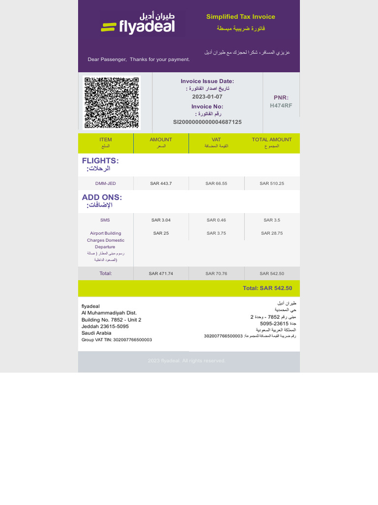 FlyADeal Invoice | PDF