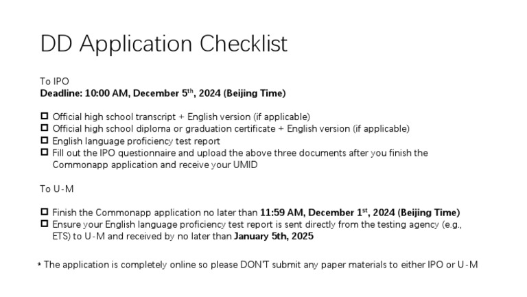 DD Application Checklist | PDF | Computers
