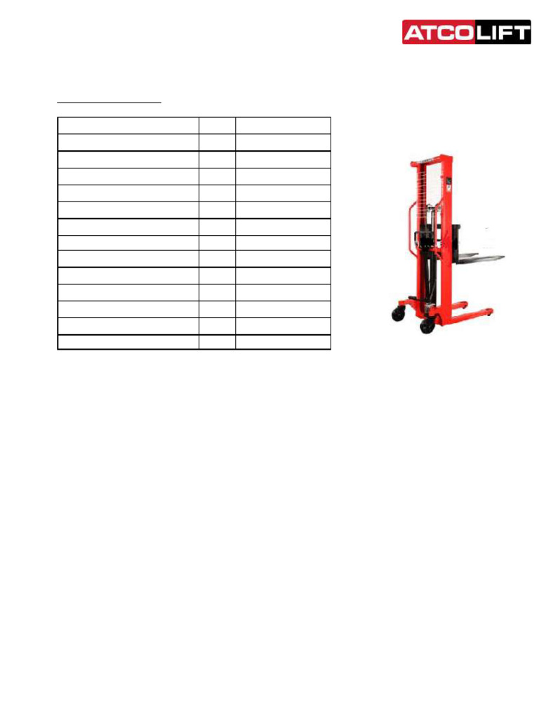 Atco-Lift Manual Stacker, Ahs-2016n | PDF | Sports & Recreation | Home ...