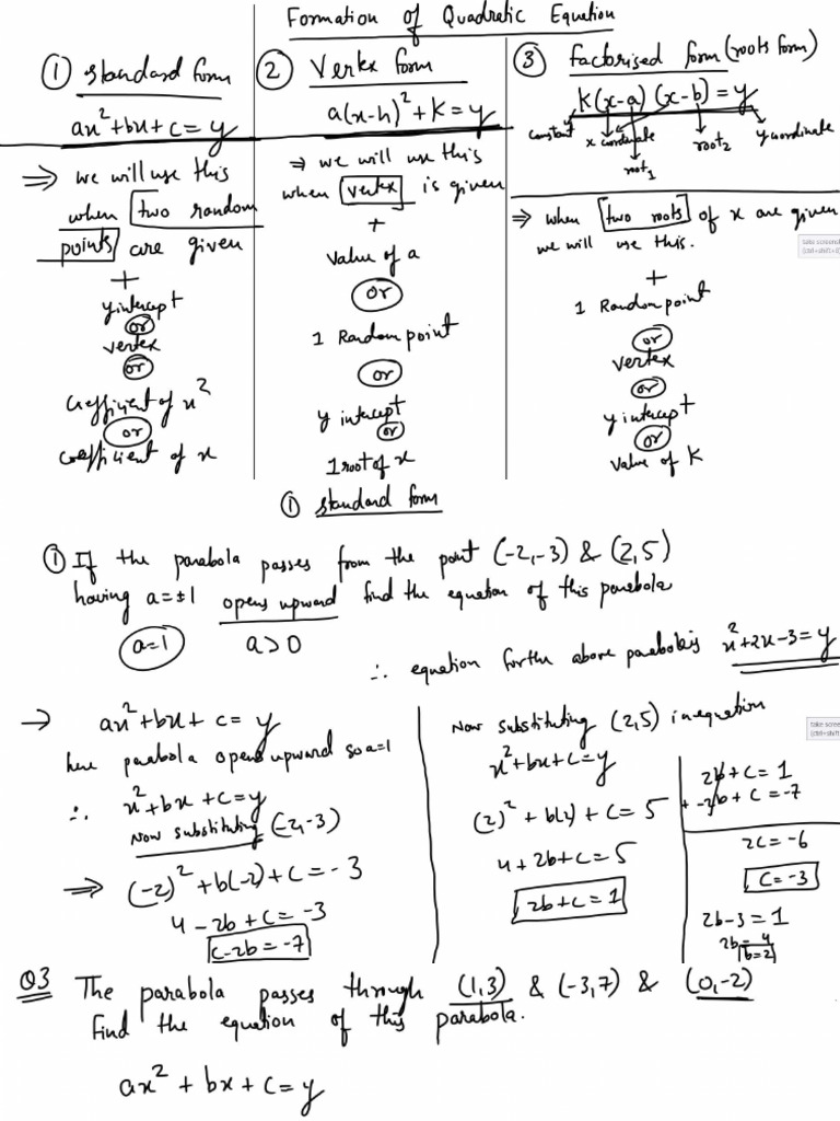 Formation of quadratic equation explained (2) | PDF