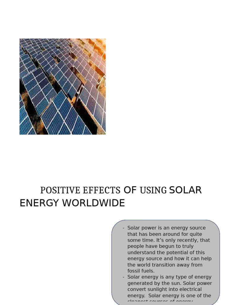 Benefits of Solar Energy Usage | PDF | Solar Power | Energy Development