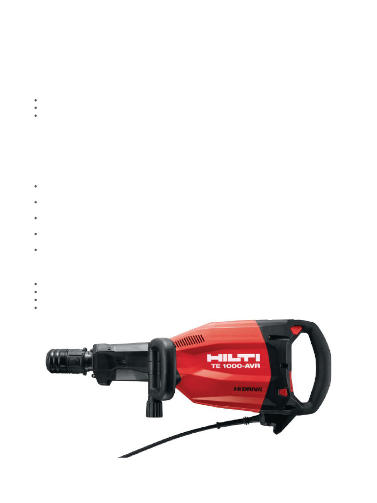 HILTI Breaker TE 1000-AVR 110V Univ Cord | PDF | Concrete | Building ...