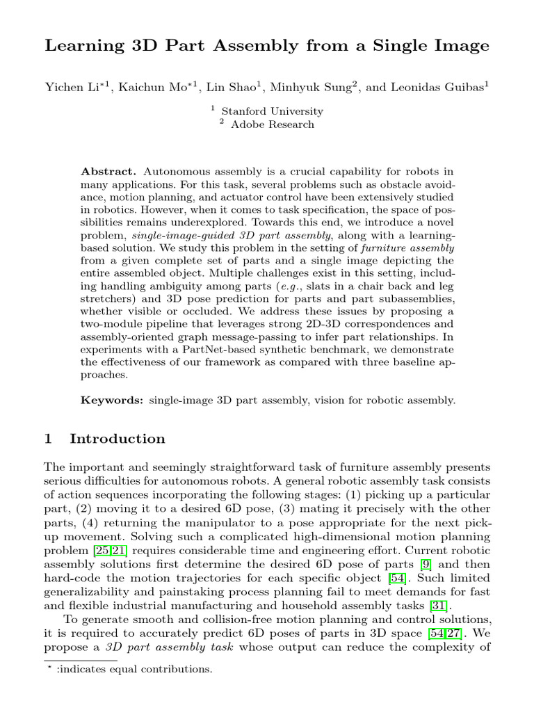 Single-Image 3D Part Assembly Learning | PDF | Image Segmentation ...