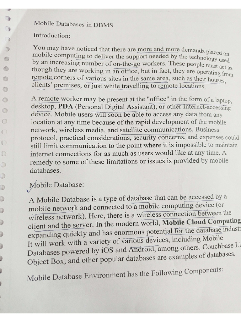 Mobile Database | PDF