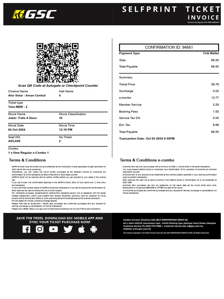 Golden Screen Cinemas - Malaysia's Leading Cinema Online | PDF | Ticket (Admission) | Movie Theater