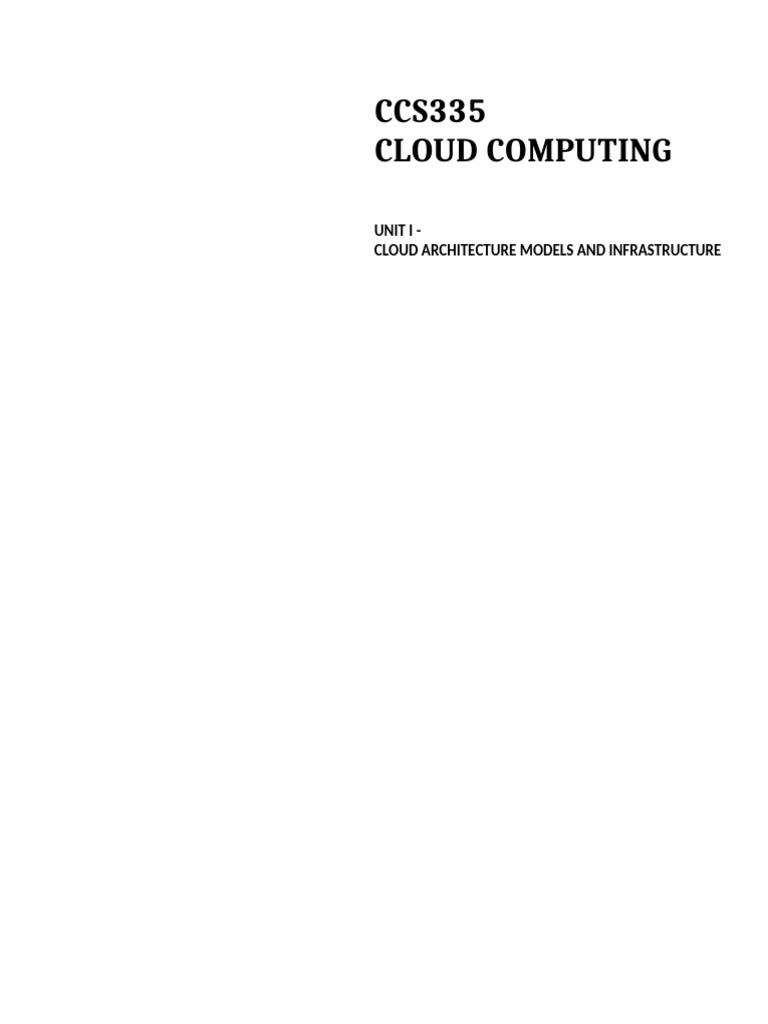 Ccs335 Cloud Computing Unit I Notes Pdf Cloud Computing Virtualization