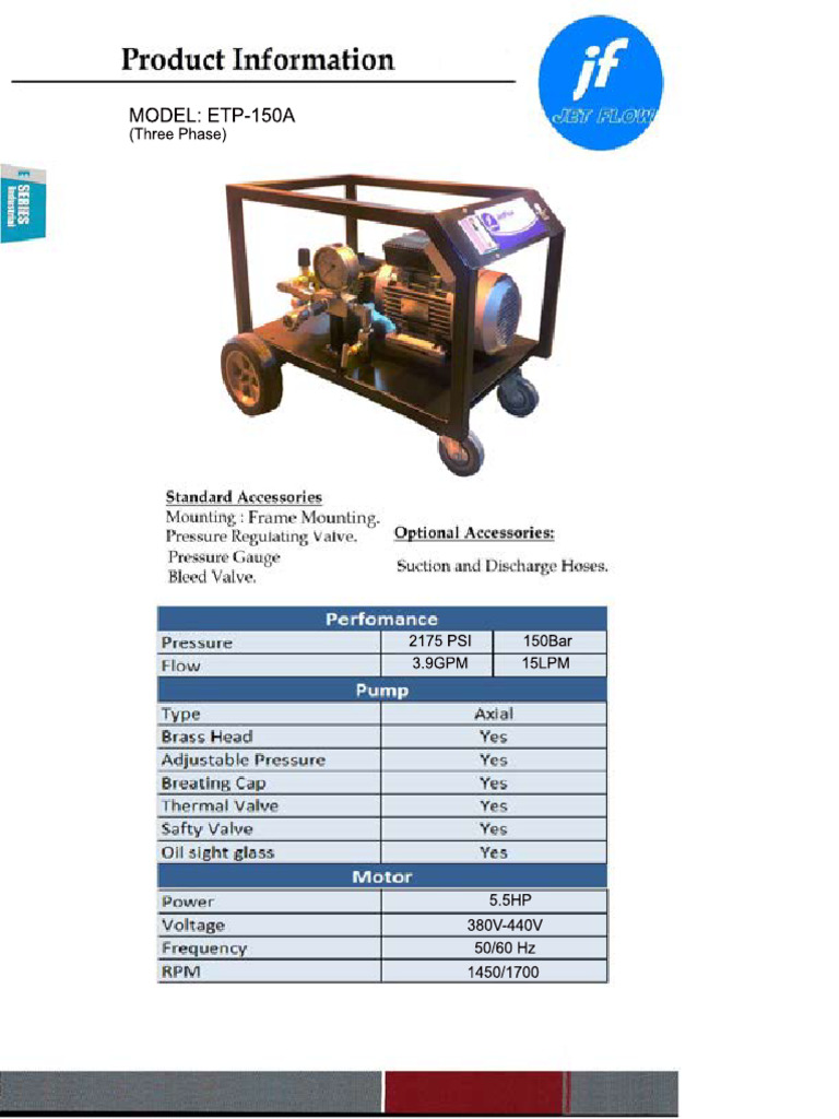 Electric PUMP Etp-150a (Three Phase) | PDF