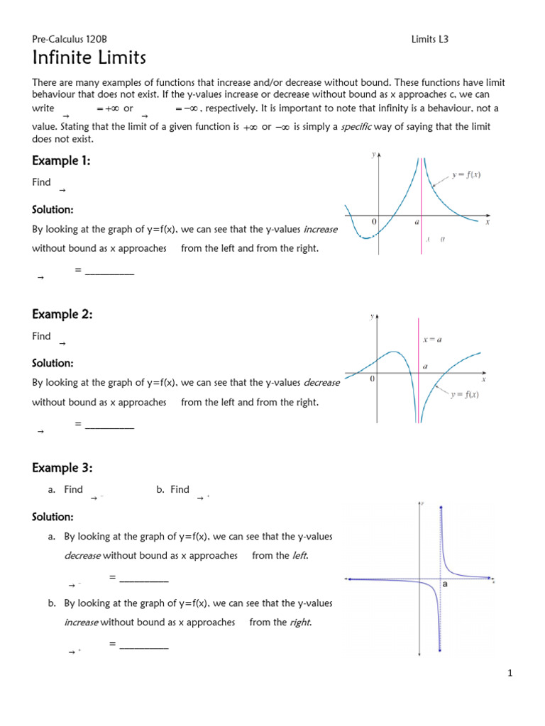 Infinite Limits and Asymptotes | PDF | Asymptote | Mathematical Relations