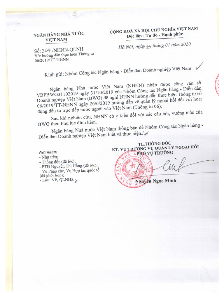 2020 - NHNN Cong van huong dan thong tu 06.2019 | PDF