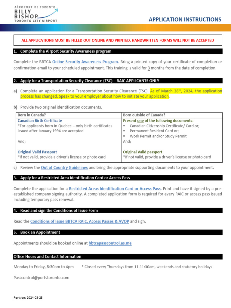 Airport Security Clearance Application Guide | PDF