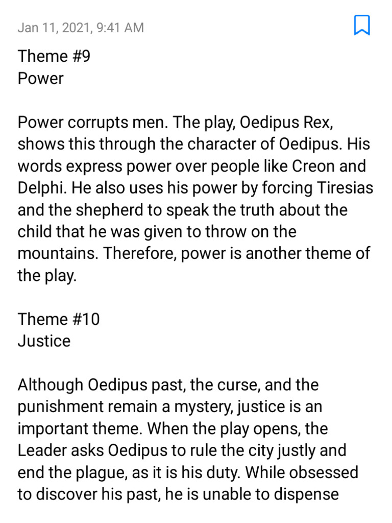 Themes of Oedipus Rex (2) by Tehseen | PDF