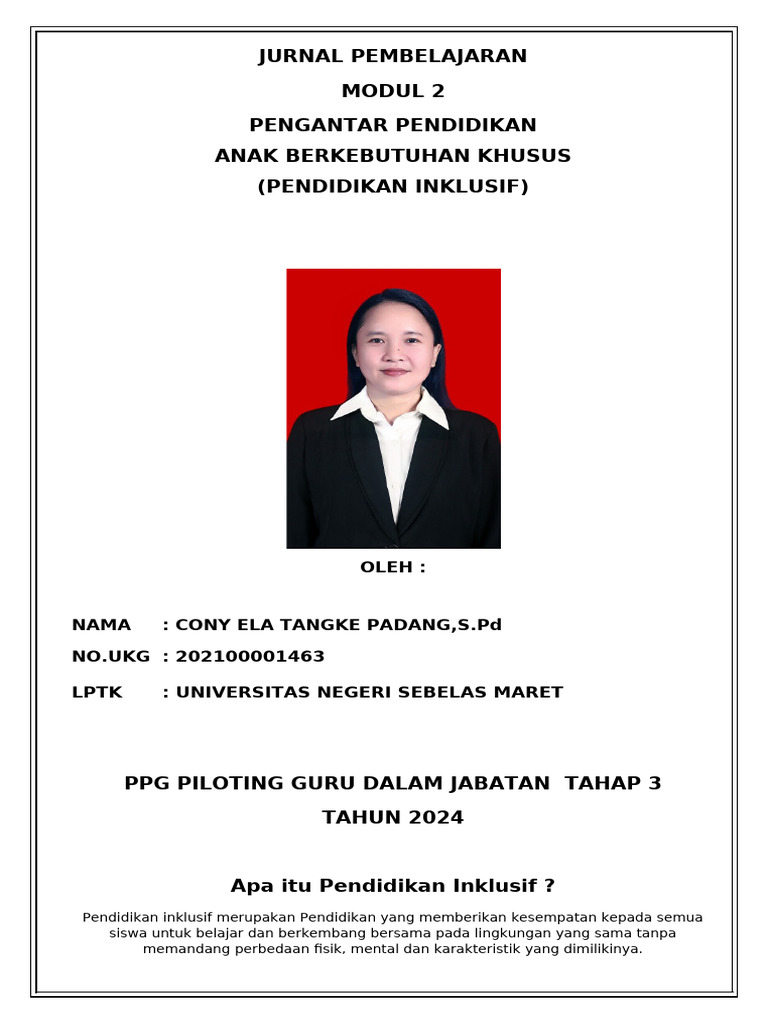 Jurnal Pembelajaran Modul 2 - Pengantar Pendidikan Anak Berkebutuhan Khusus | PDF