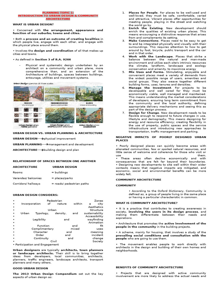 Planning Midterm Reviewer | PDF | Landscape | Urban Design
