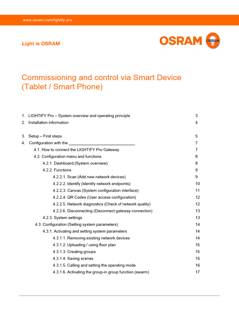 LIGHTIFY Pro - User Manual English | PDF | Qr Code | Mobile App