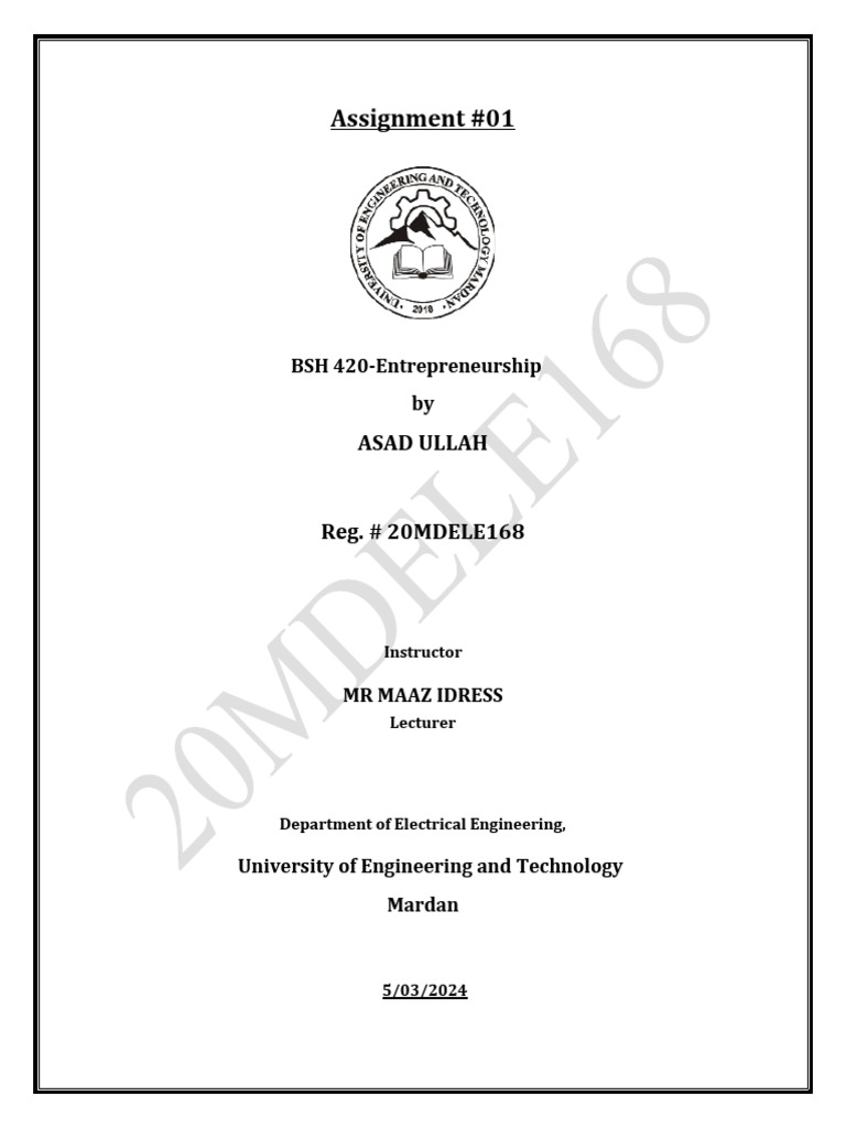 Assignment 01 AND02 | PDF | Entrepreneurship | Swot Analysis
