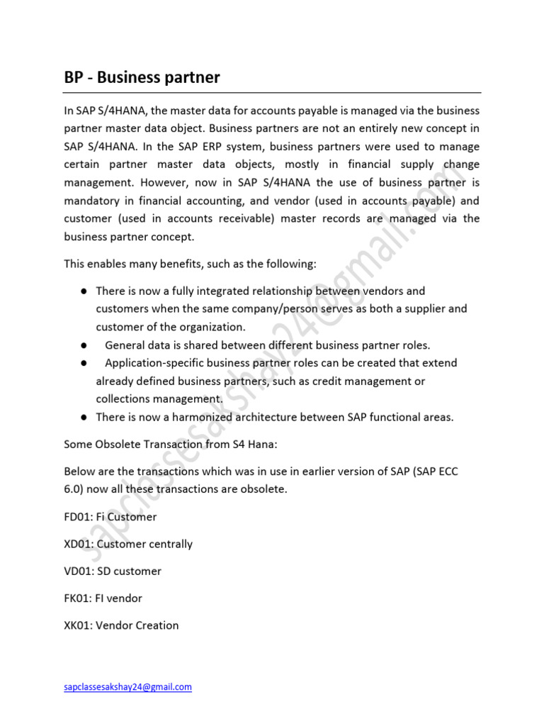 SAP Business Partner | PDF