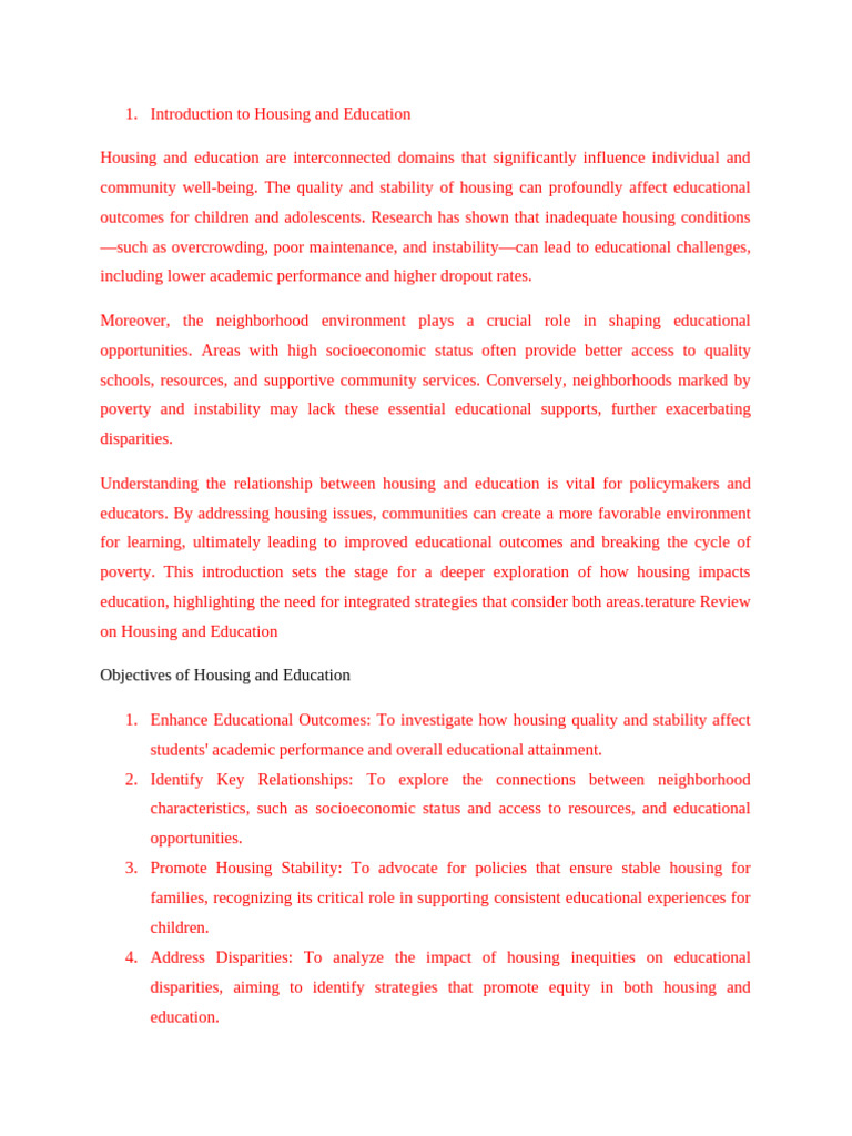 Housing's Impact on Education Outcomes | PDF | Survey Methodology ...