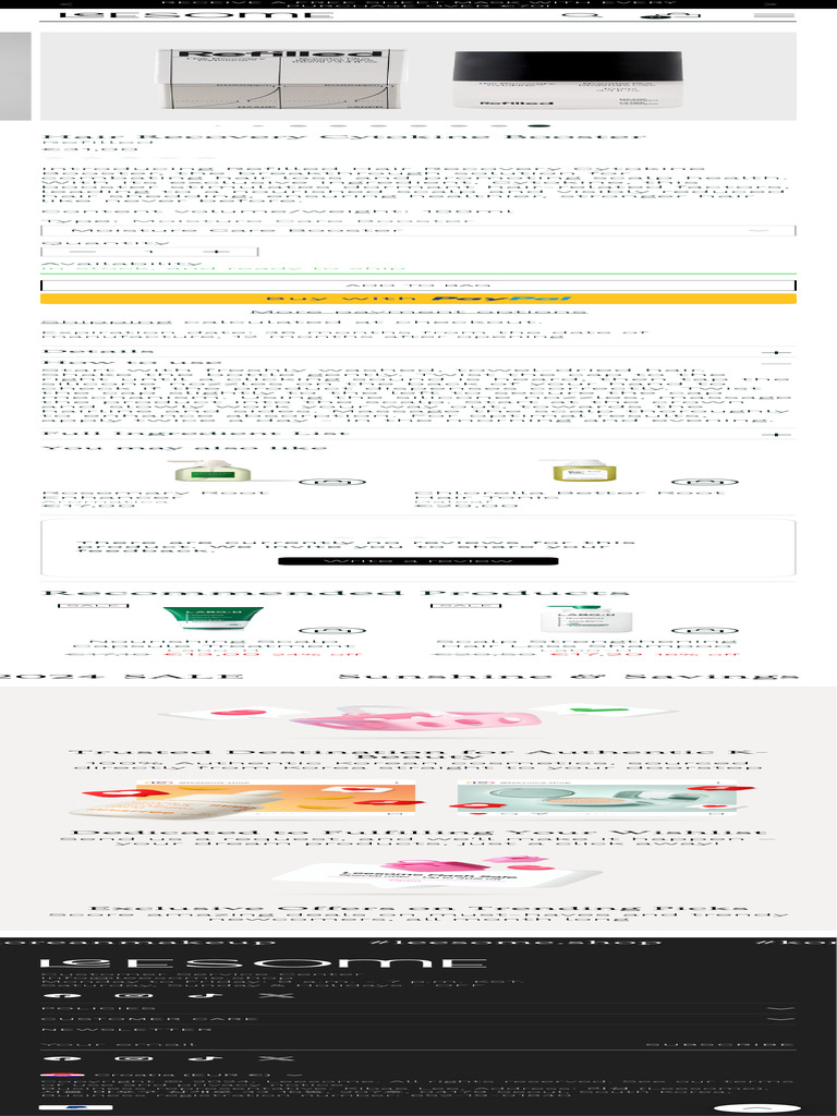 (Leesome) REFILLED Hair Recovery Cytokine Booster | PDF | Wellness