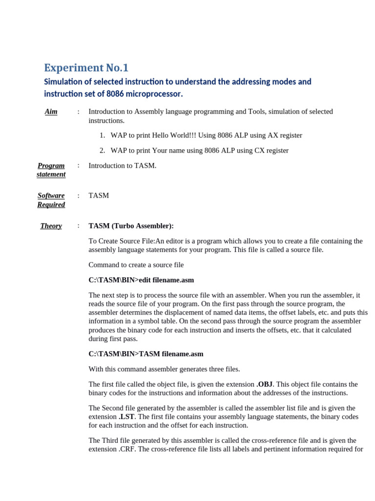 Prapti Gandhi Exp 1 60 | PDF | Assembly Language | String (Computer ...