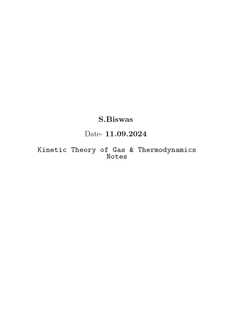 Kinetic theory of gas | PDF | Gases | Brownian Motion