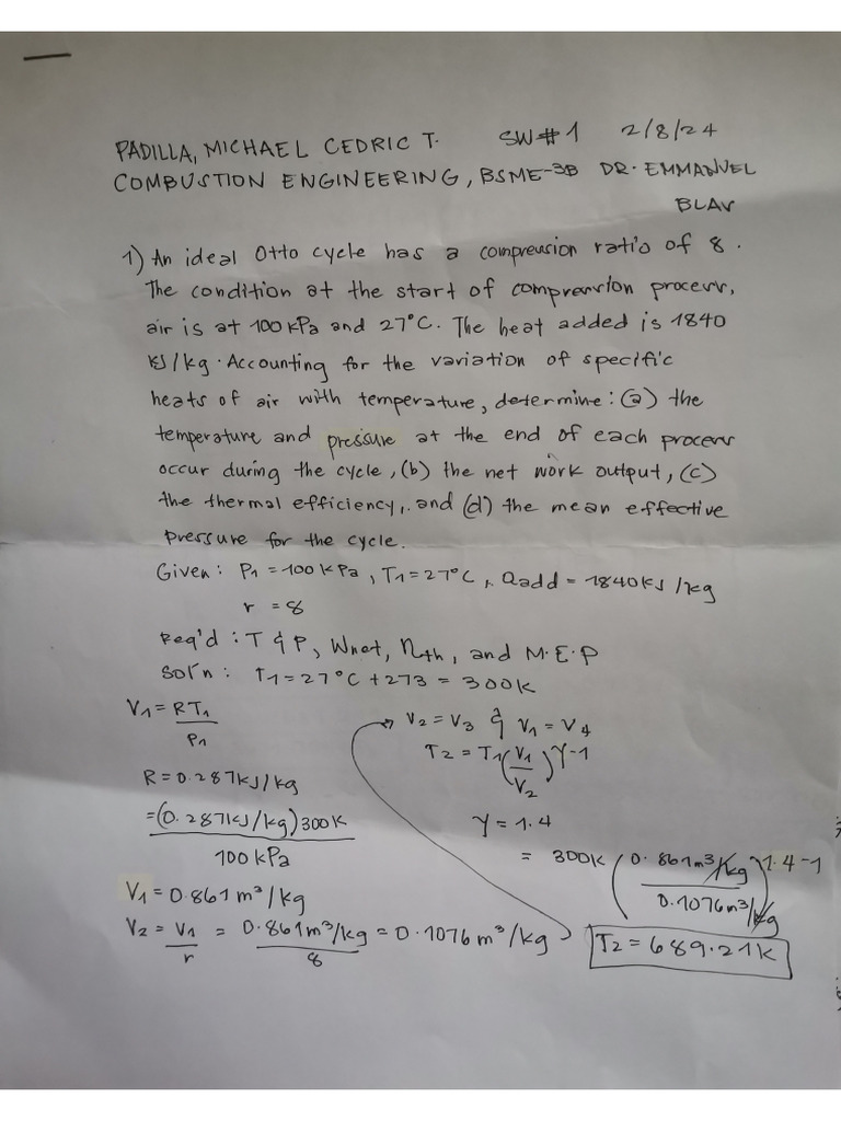 Padilla, Michael Cedric T. COMBUSTION ACT NO. 1 | PDF