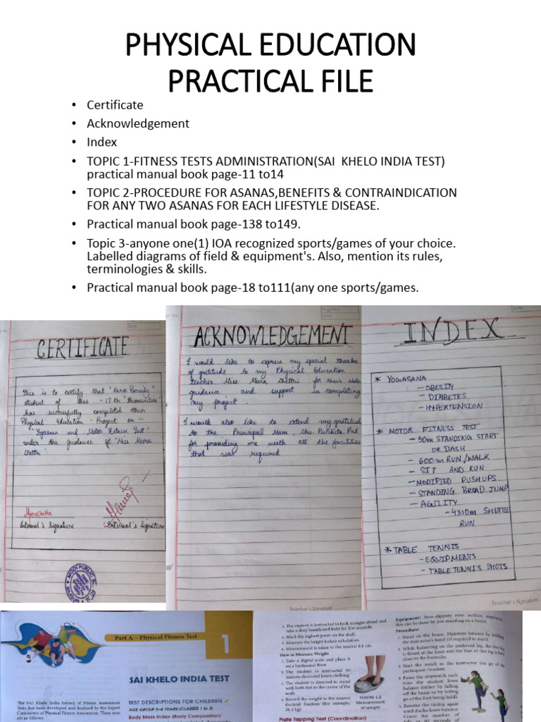 Physical Education Practical File | PDF