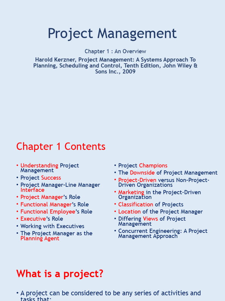 01 Project Management an Overview 2 | PDF | Project Management | Marketing