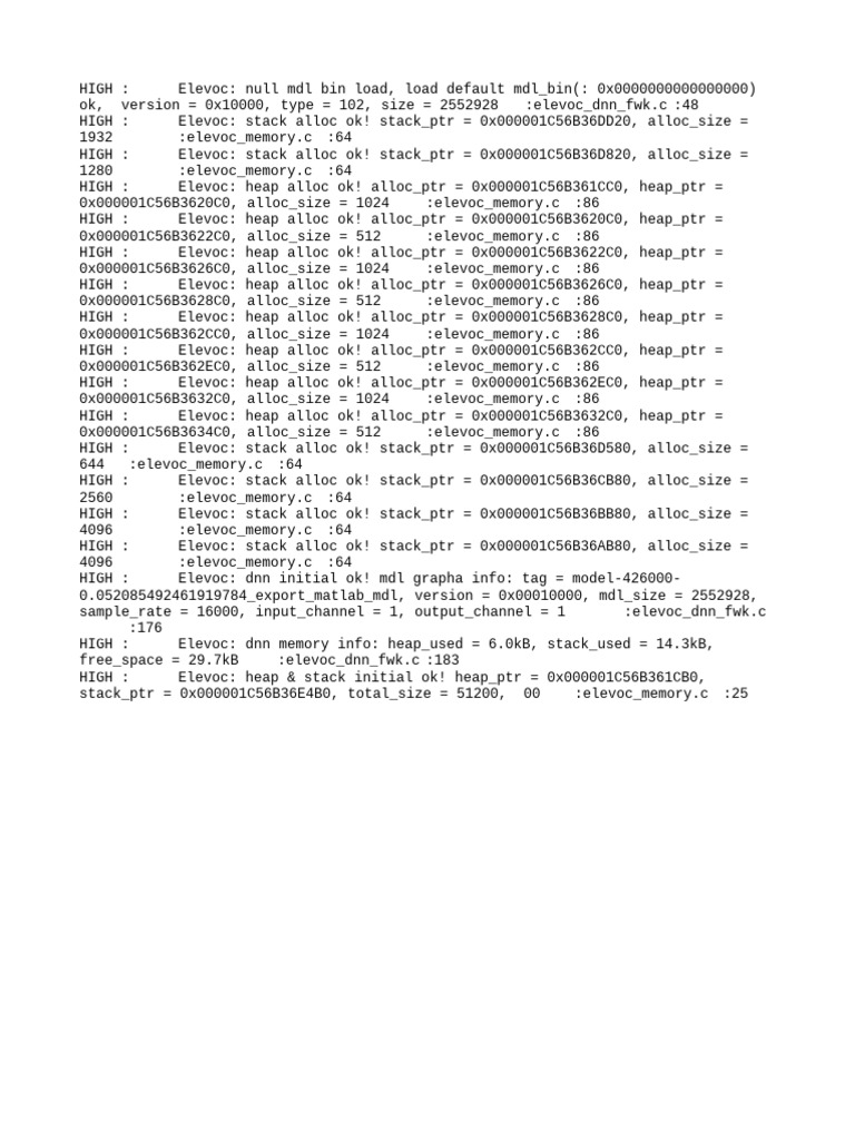 Elevoc DNN Kernel Initialization Log | PDF