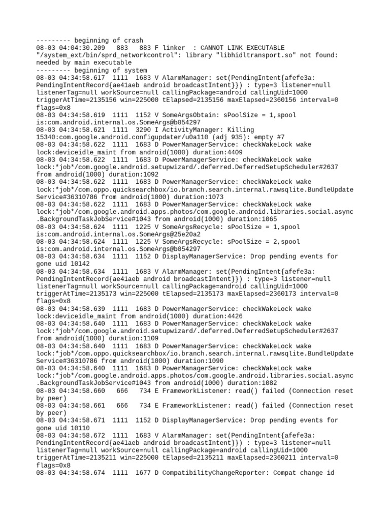 Standby Android Log 2024 0803 055451 | PDF | Operating System Technology | Unix