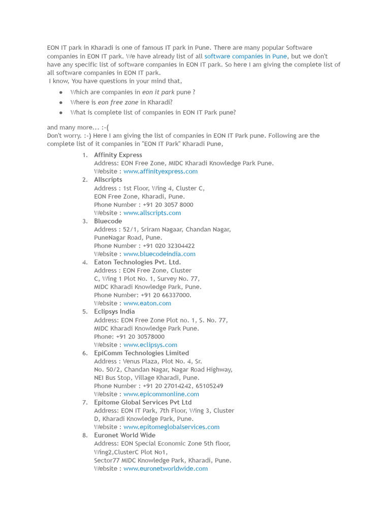 kharadi eon pune database | PDF