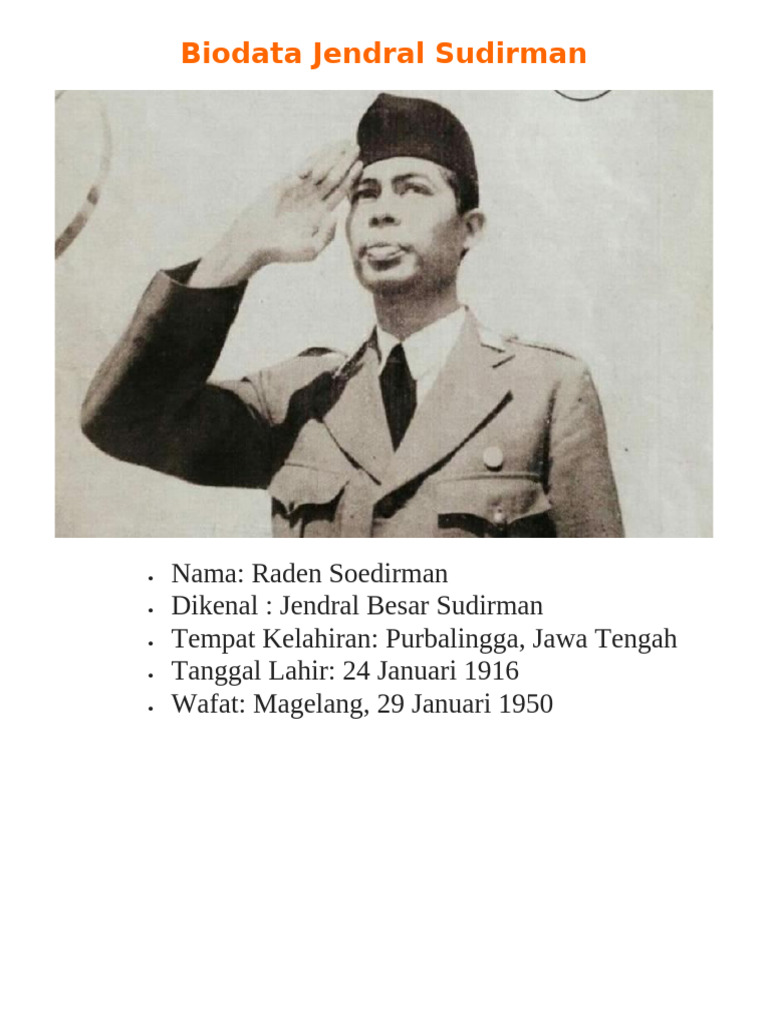 Biodata Jendral Sudirman | PDF