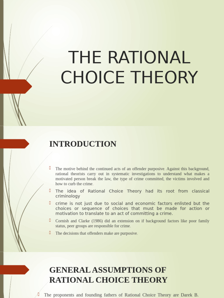 Understanding Rational Choice Theory in Crime | PDF | Crimes | Crime ...