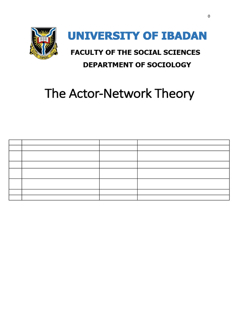 Group 7 Seminar Paper On Actor Network Theory | PDF | Sociology | Science