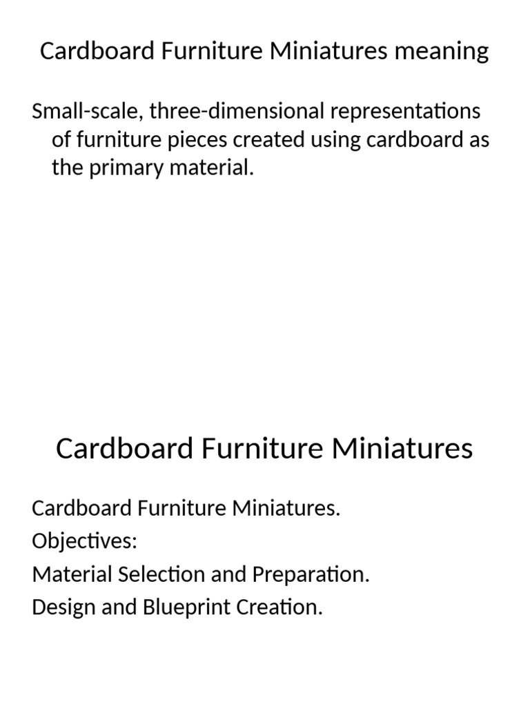 Cardboard Furniture Miniatures Meaning | PDF | Home & Garden