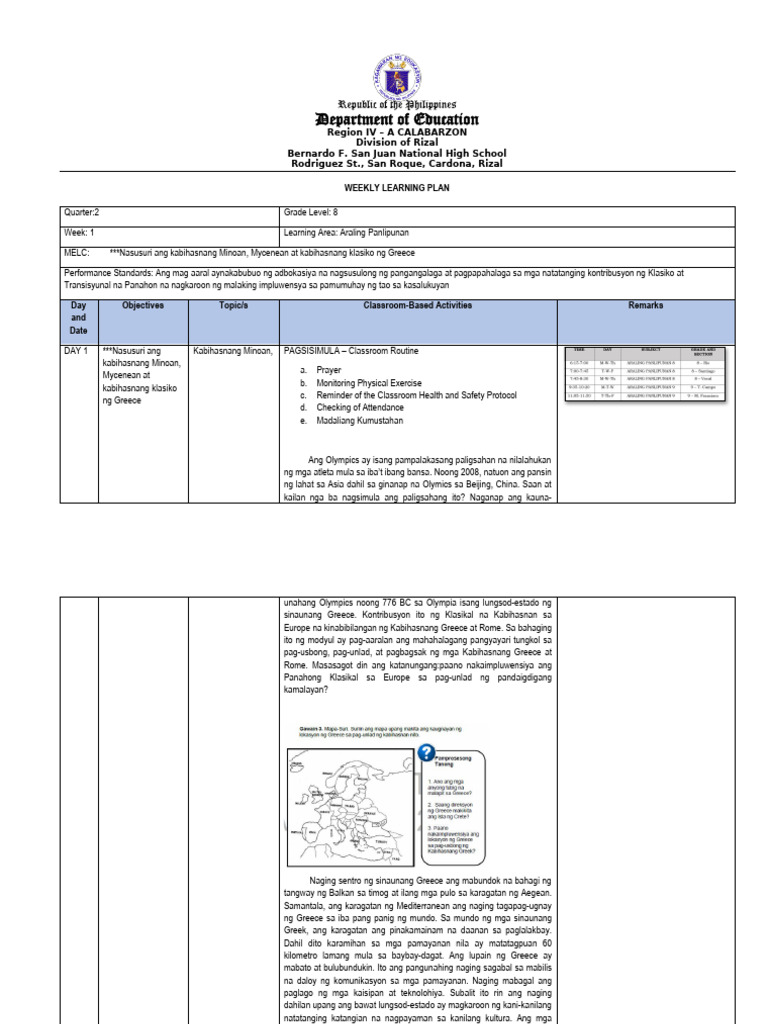 Ap8 q2 WLP w1 K. Cruz | PDF
