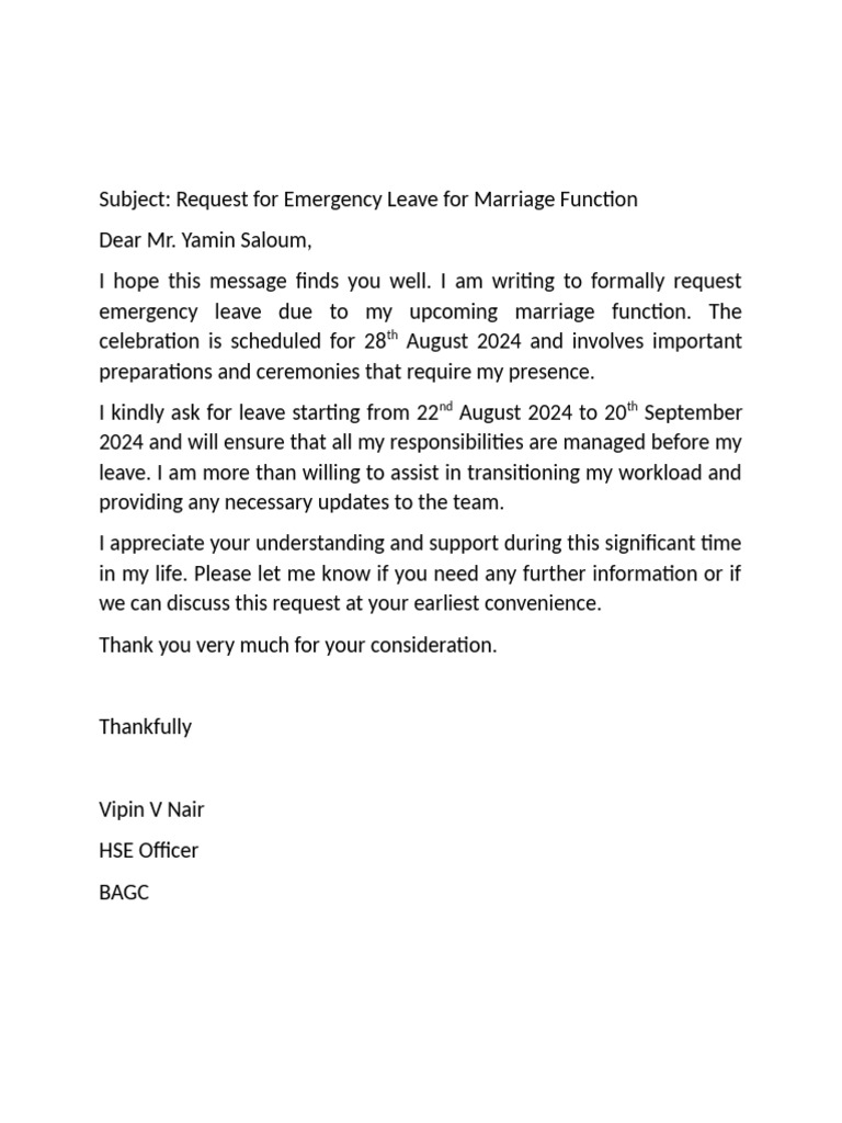 Emergency Leave | PDF