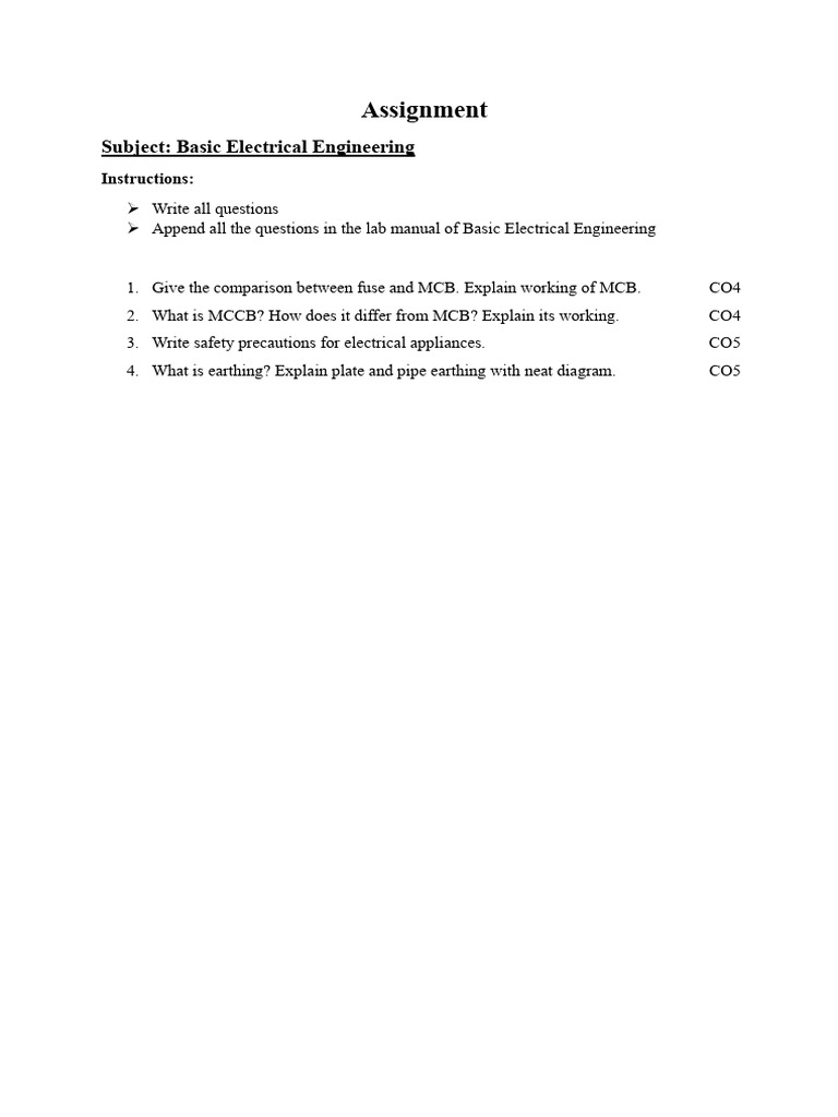 BEE Assignment | PDF