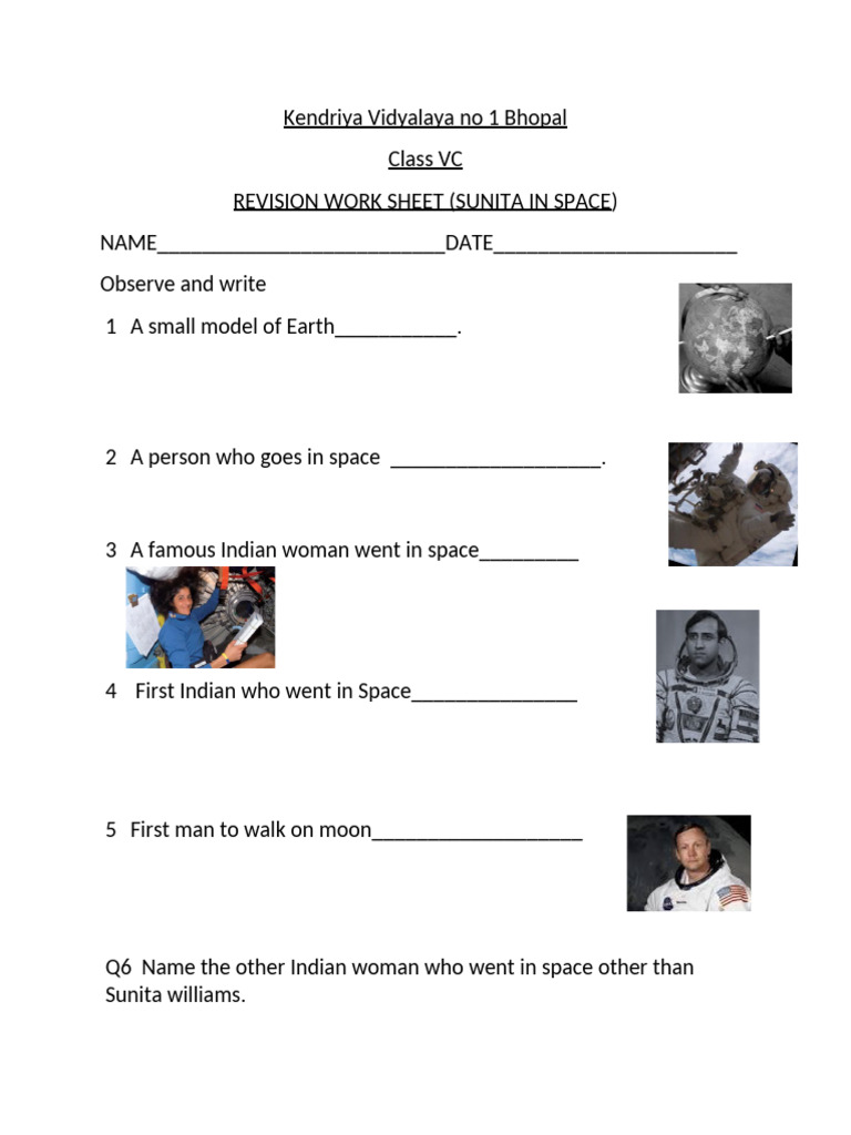 Sunita in Space Revision | PDF | Outer Space | Astronomy